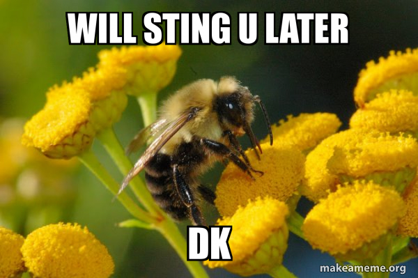 Will sting u later Dk - Good Guy Bee Meme Generator
