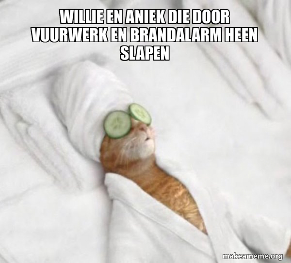 Willie en Aniek die door vuurwerk en brandalarm heen slapen - Pampered ...