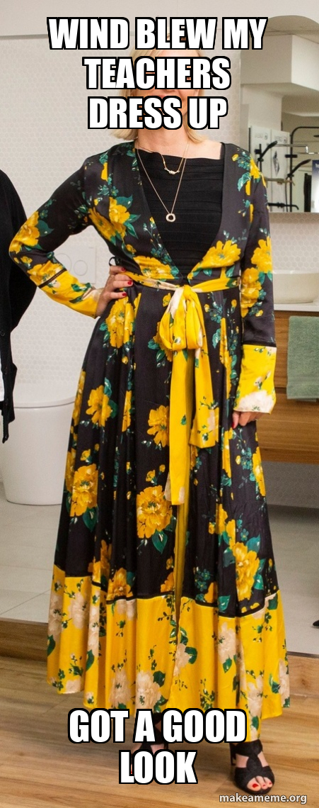 Wind blew my teachers dress up Got a good look Meme Generator