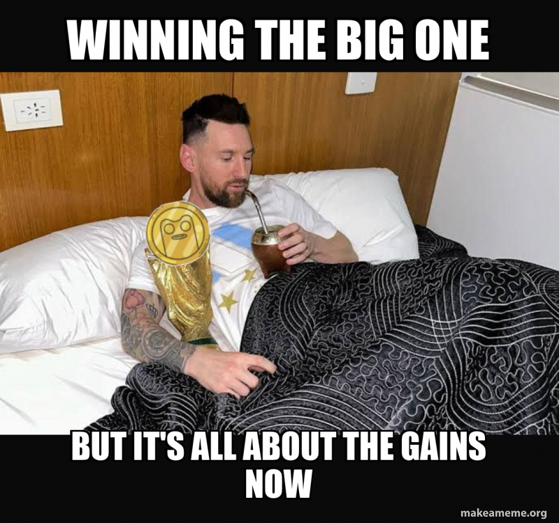 winning the big one but it's all about the gains now Meme Generator