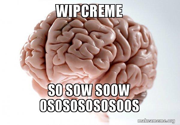 wipcreme so sow soow osososososoos - Scumbag Brain Meme Generator