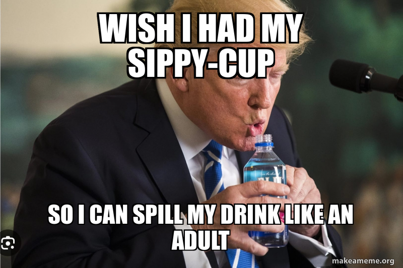 Wish I had my sippy-cup So I can spill my drink like an adult Meme ...