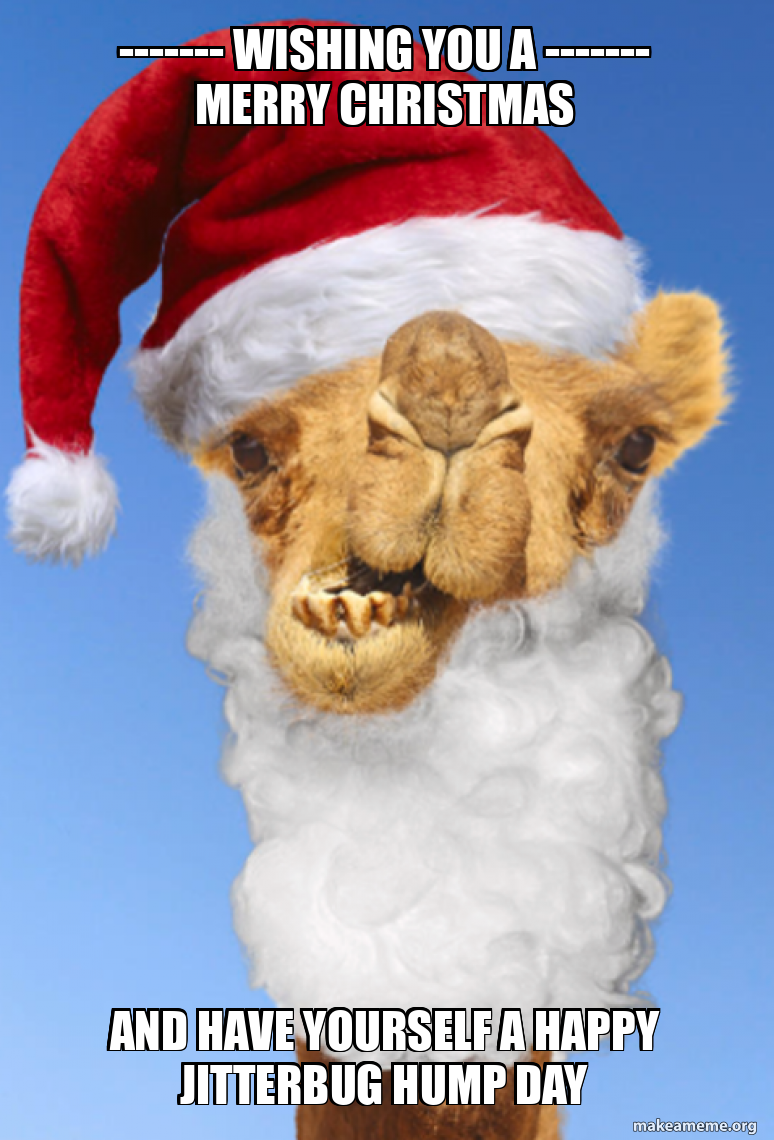 wishing you a ------- merry christmas and have yourself a happy jitterbug hump day Meme Generator