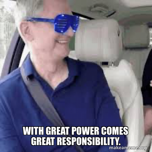 With great power comes great responsibility. Meme Generator