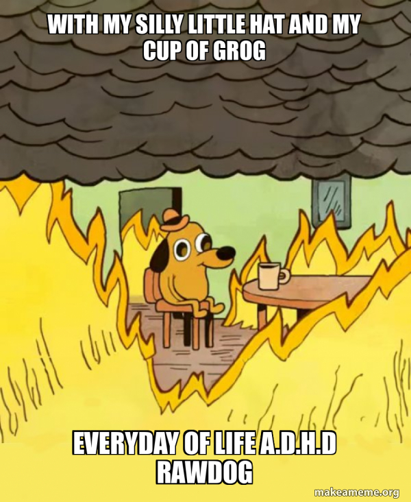 with my silly little hat and my cup of grog everyday of life a.d.h.d ...