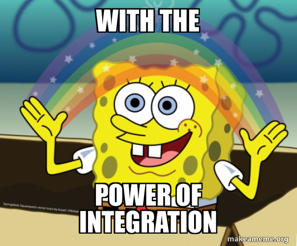 WITH THE POWER OF INTEGRATION - Rainbow SpongeBob Meme Generator