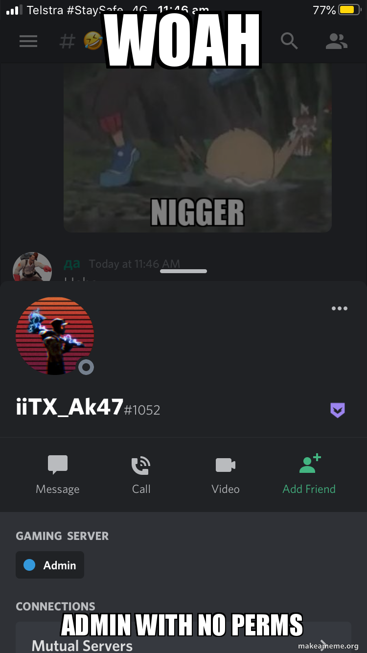 Woah Admin with no perms Meme Generator