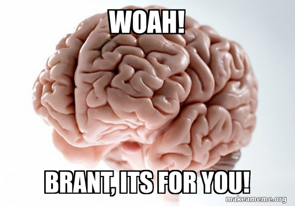 woah! Brant, its for you! - Scumbag Brain Meme Generator