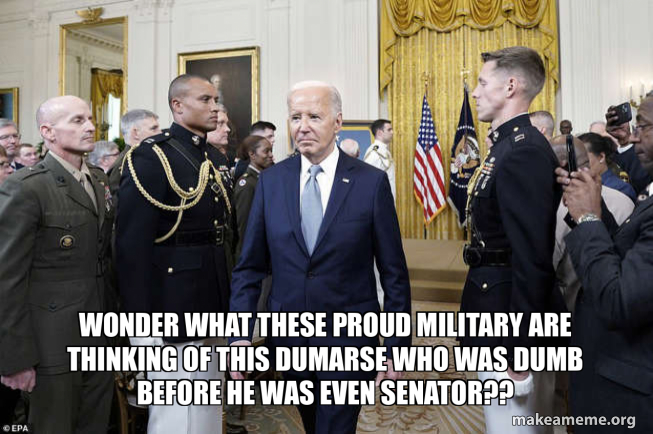 wonder what these proud military are thinking of this dumarse who was ...