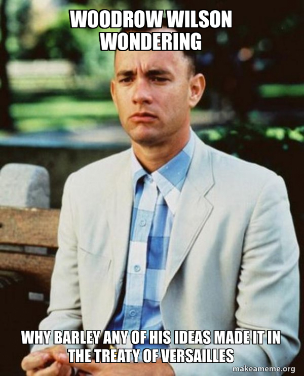 woodrow wilson wondering why barley any of his ideas made it in the ...
