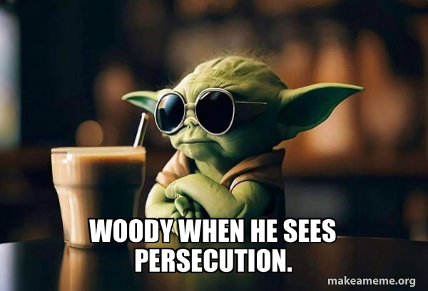 Woody when he sees Persecution. - Cool Yoda (Sunglasses) Meme Generator