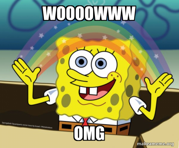 Woooowww OMG - Rainbow SpongeBob Meme Generator