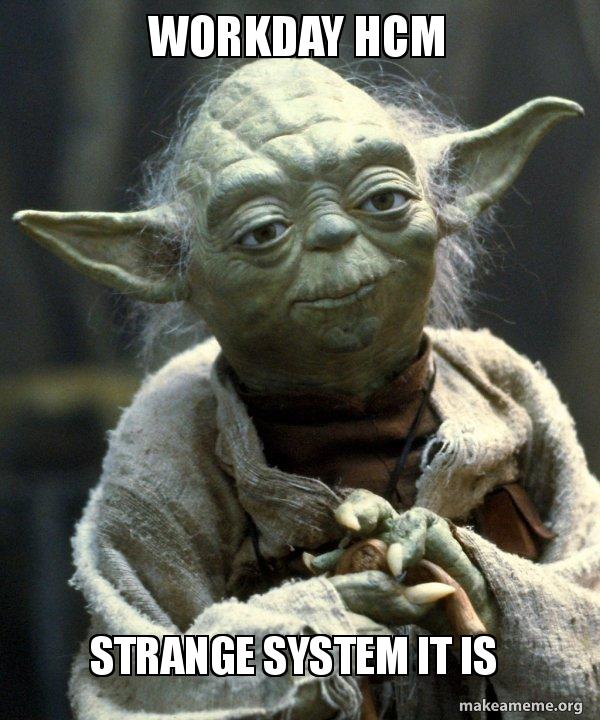 WORKDAY HCM STRANGE SYSTEM IT IS - Yoda Meme Generator