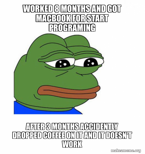 worked 8 months and got Macbook for start programing after 3 months ...