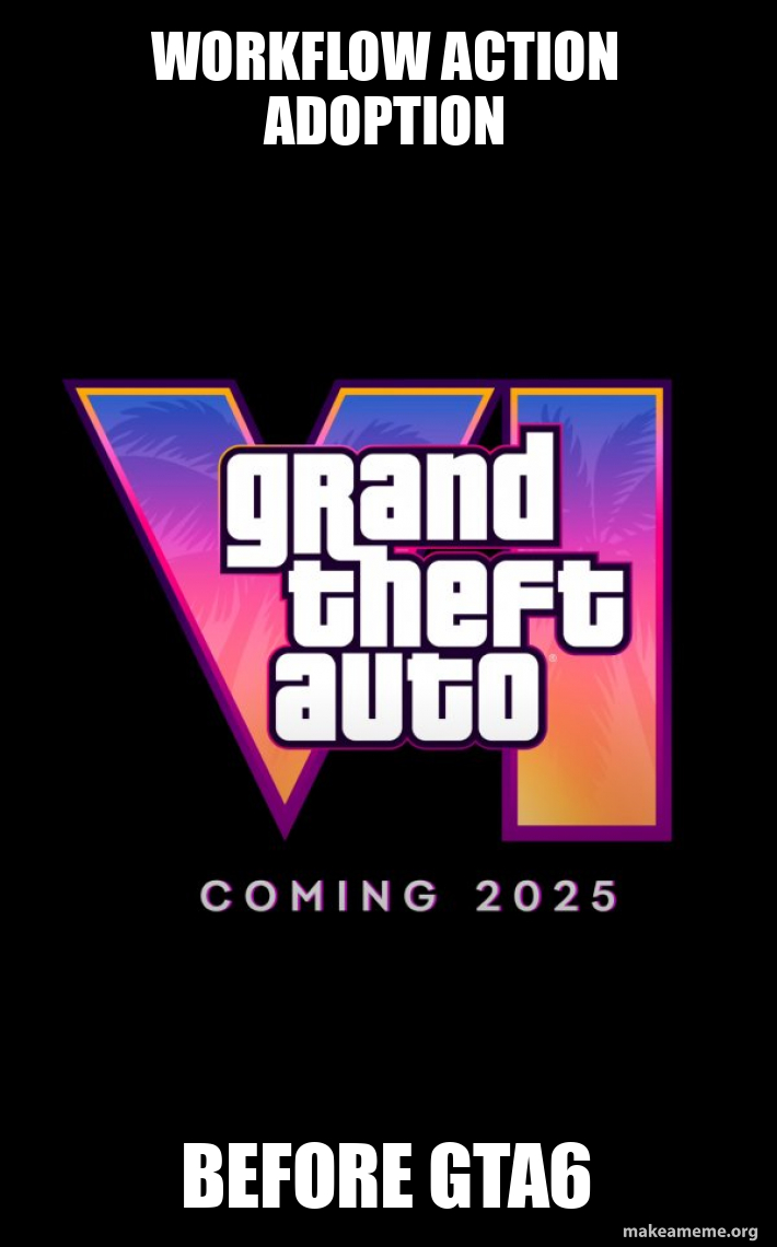 Workflow Action Adoption Before GTA6 - Before GTA6 - Before GTA VI Meme ...