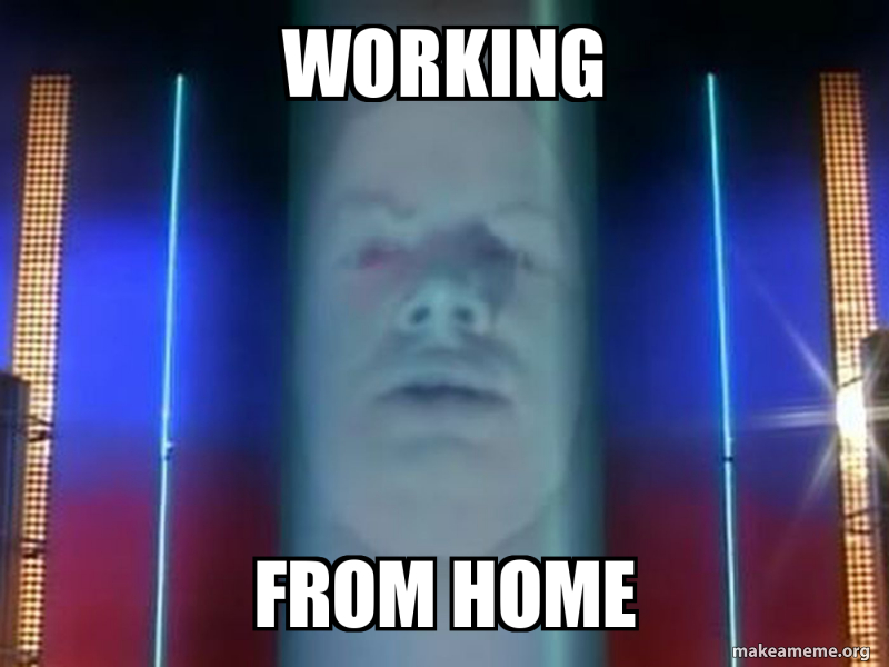 working from home Meme Generator