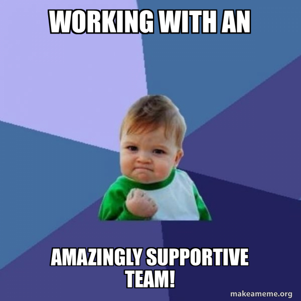 WORKING WITH AN AMAZINGLY SUPPORTIVE TEAM! - Success Kid Meme Generator
