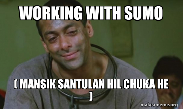 Working with sumo ( mansik santulan hil chuka he ) Meme Generator
