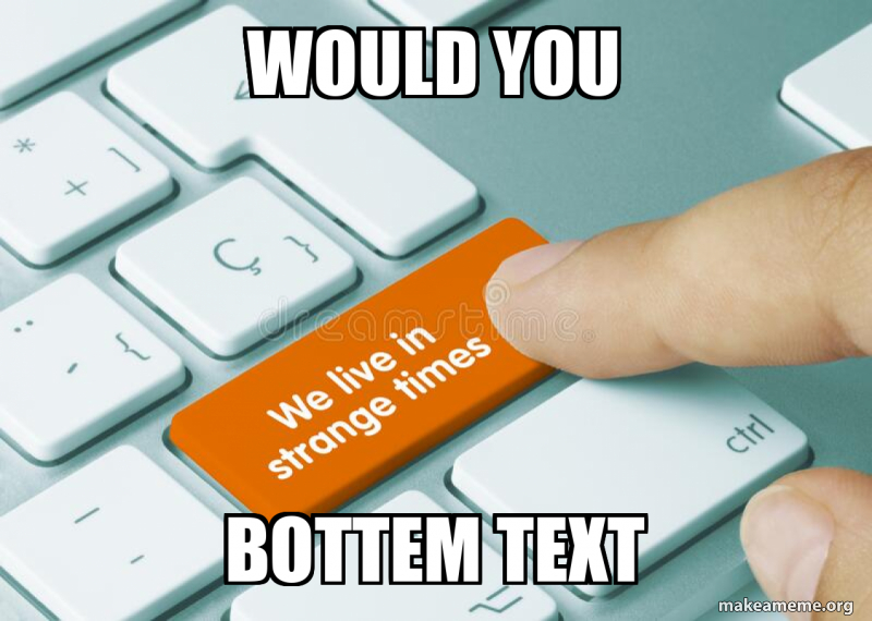 Would you Bottem text Meme Generator