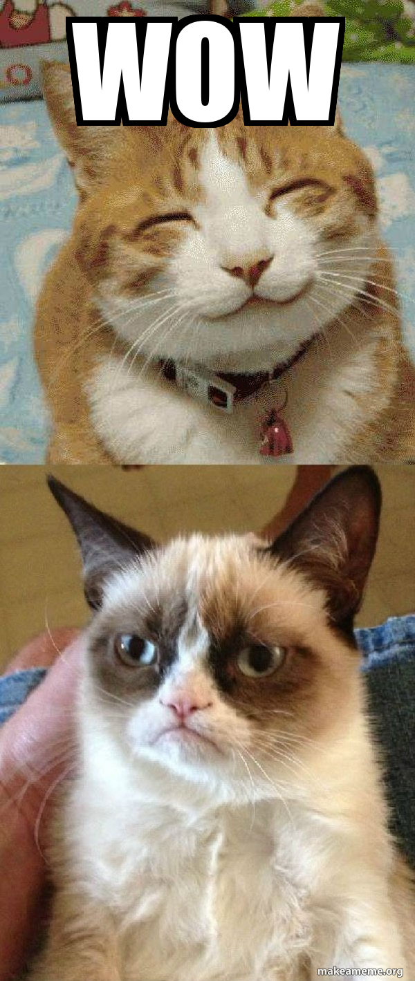 Wow - Grumpy Cat vs Happy Cat Meme Generator