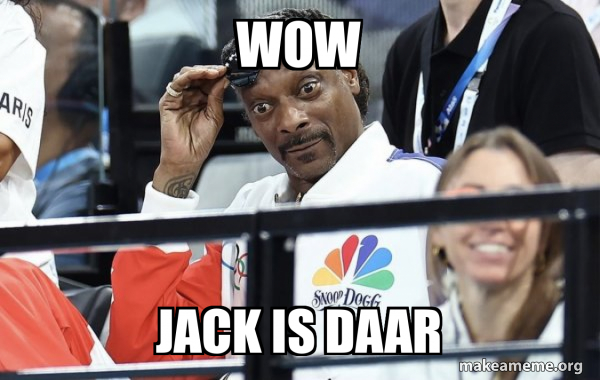 wow jack is daar - Snoop Dogg Sunglasses at Olympics Meme Generator