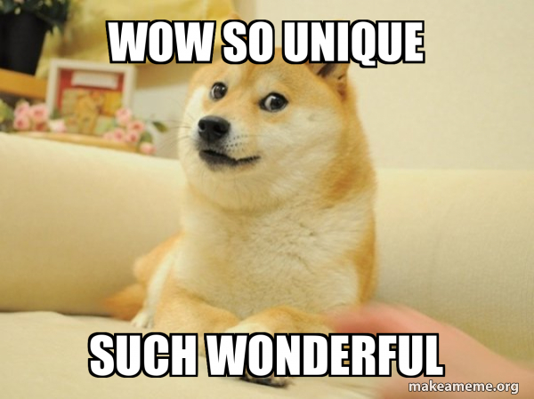 WOW SO UNIQUE SUCH WONDERFUL - Doge Meme Generator