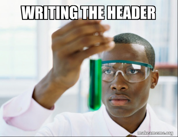 wrıtıng the header Meme Generator