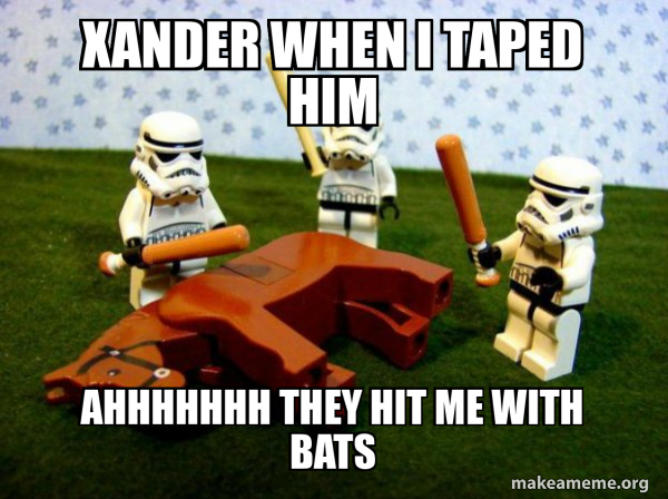 xander when i taped him ahhhhhhh they hit me with bats - Flogging a ...