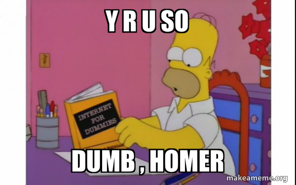 y r u so dumb , Homer - Computer Homer Meme Generator
