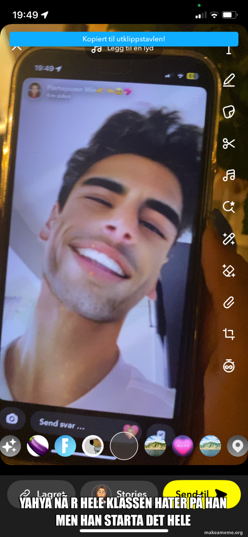 Yahya når hele klassen hater på han men han starta det hele Meme Generator