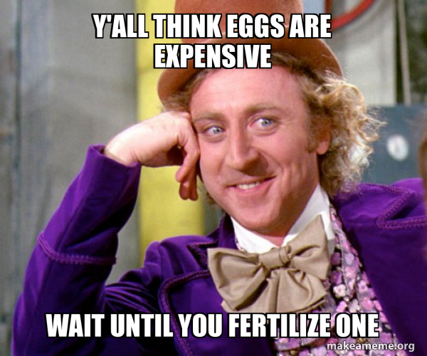 y'all think eggs are expensive wait until you fertilize one - Willy ...