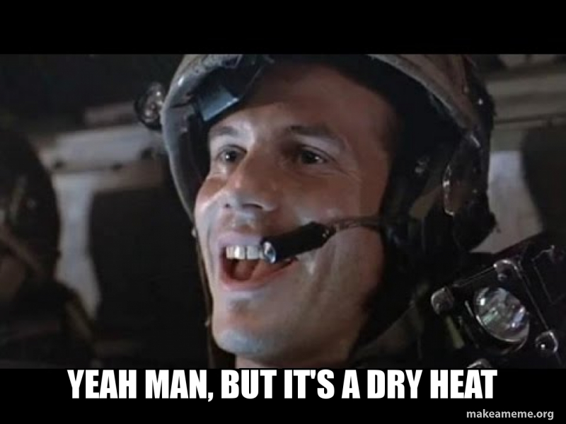 Yeah man, but it's a dry heat Meme Generator