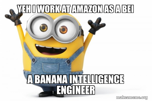 yeh I work at amazon as a BEI A Banana Intelligence Engineer - Happy ...