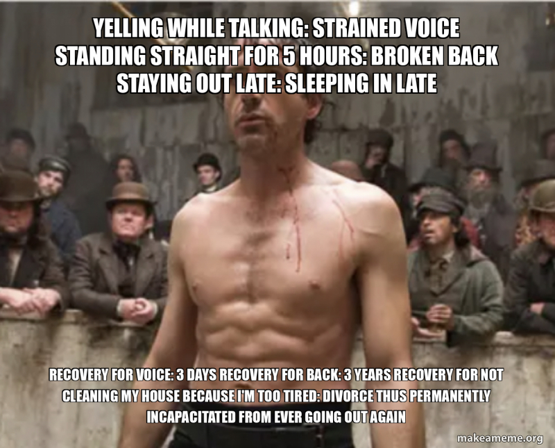 Yelling while talking: strained Voice Standing STRAIGHT for 5 hours ...