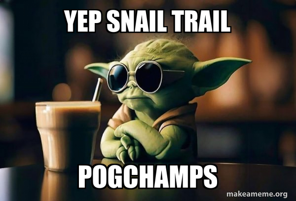 yep snail trail Pogchamps - Cool Yoda (Sunglasses) Meme Generator