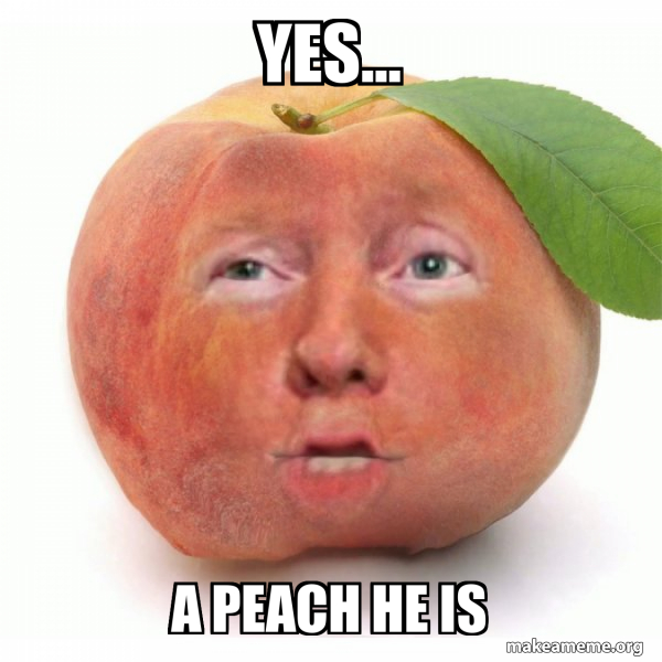 yes... a peach he is - Impeached Donald Trump Meme Generator