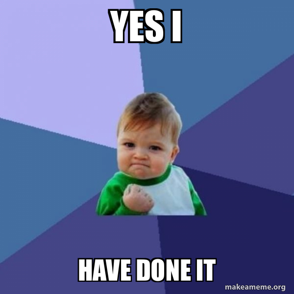 YES I HAVE DONE IT - Success Kid Meme Generator
