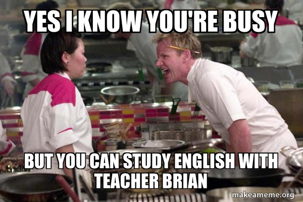 Yes I know you're busy But you can study english with teacher brian ...
