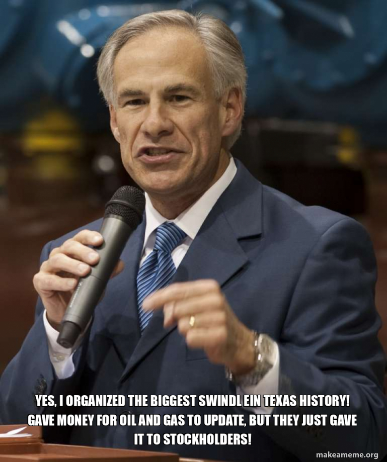 yes, I organized the biggest swindl ein texas history! Gave money for ...