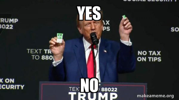 yes no - Trump Tic Tac Meme Generator