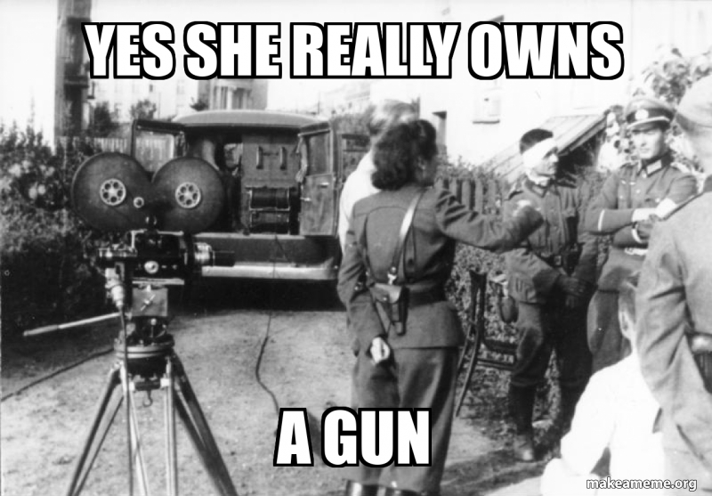 yes she really owns a gun Meme Generator