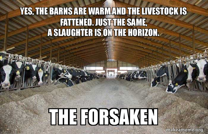 Yes, the barns are warm and the livestock is fattened. Just the same, a ...