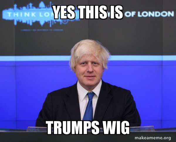 yes this is trumps wig - Boris Johnson Brexit Meme Generator
