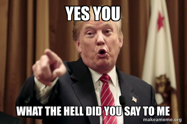 yes you what the hell did you say to me - Donald Trump Says Meme Generator
