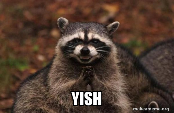 yish - Evil Plotting Raccoon Meme Generator