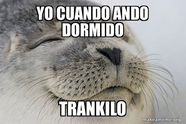 yo cuando ando dormido Trankilo - Satisfied Seal Meme Generator