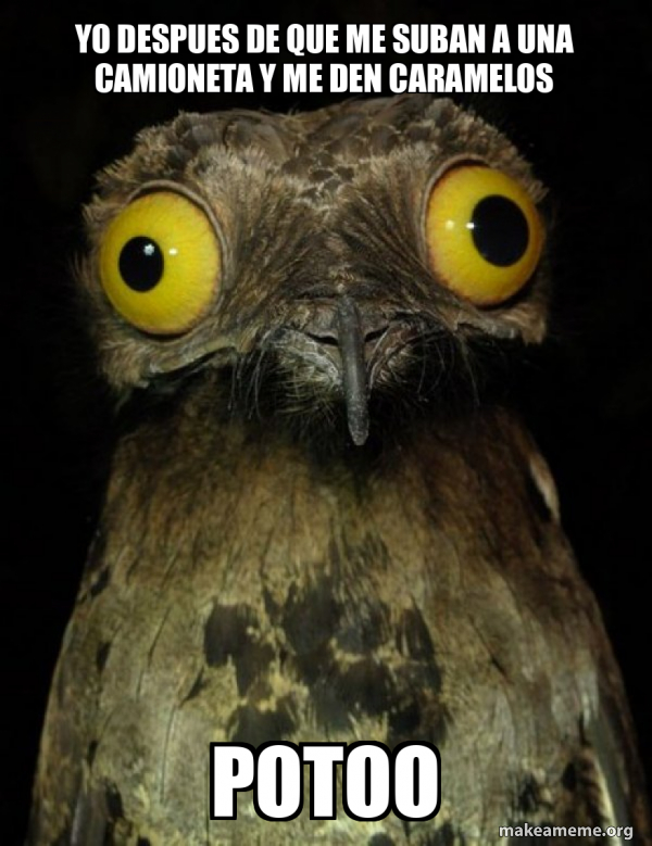 Yo despues de que me suban a una camioneta y me den caramelos potoo ...