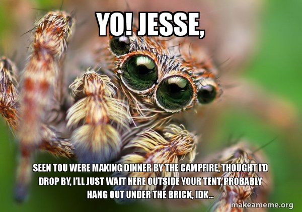 Yo! Jesse, Seen tou were making dinner by the campfire, thought Iâ€™d ...
