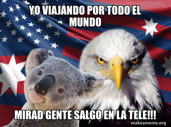 yo viajando por todo el mundo mirad gente salgo en la tele ...