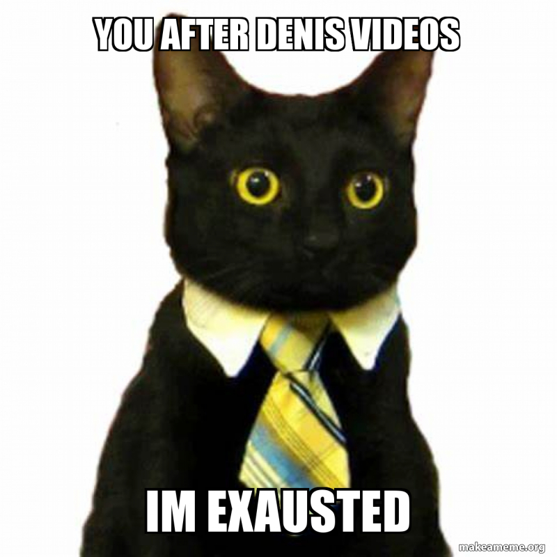 you after denis videos im exausted Meme Generator